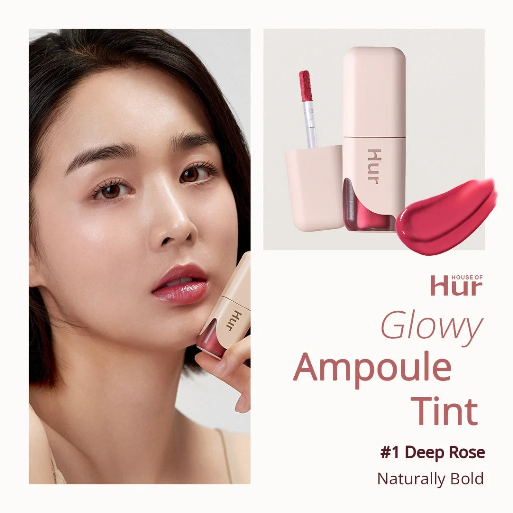 House of HUR Glowy Ampoule Lip Tint 01 Deep Rose, 02 Brown Red, 03 Dawn ...