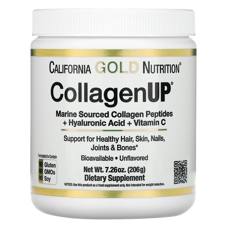 California Gold Nutrition, Collagen UP, Marine Hydrolyzed Collagen + H ...